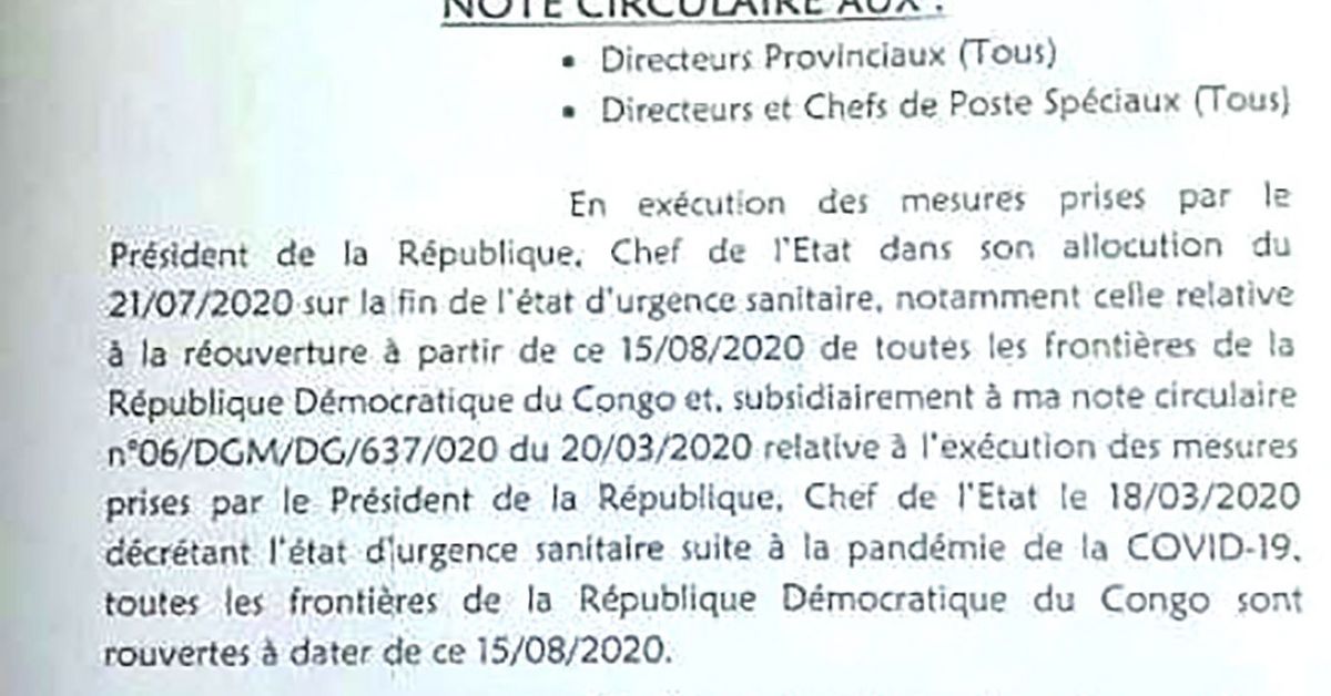 DGM : Des dispositions à observer pour freiner la propagation du covid ...